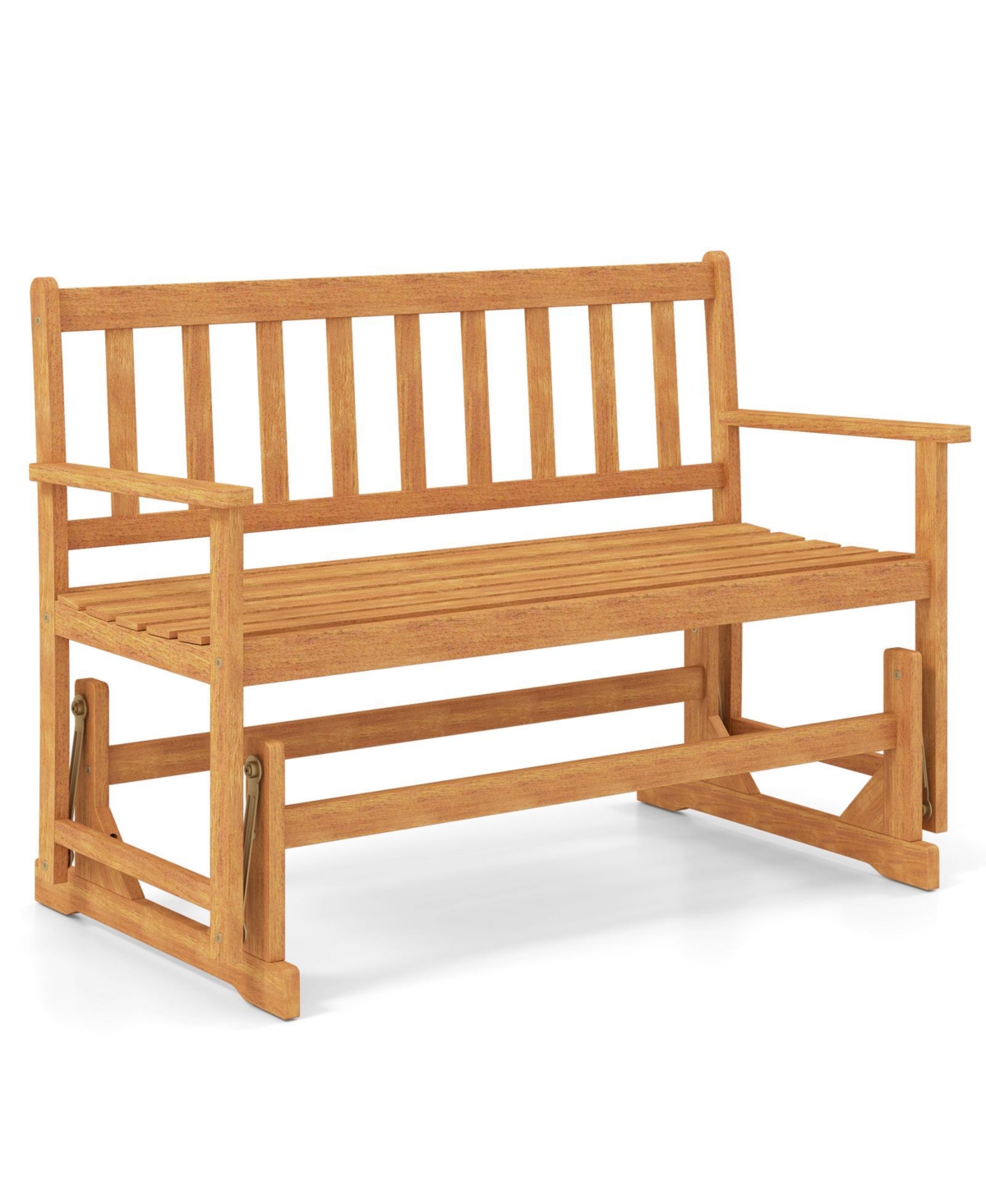 Click here for 2-Person Outdoor Acacia Wood Glider Bench Patio Sw... prices