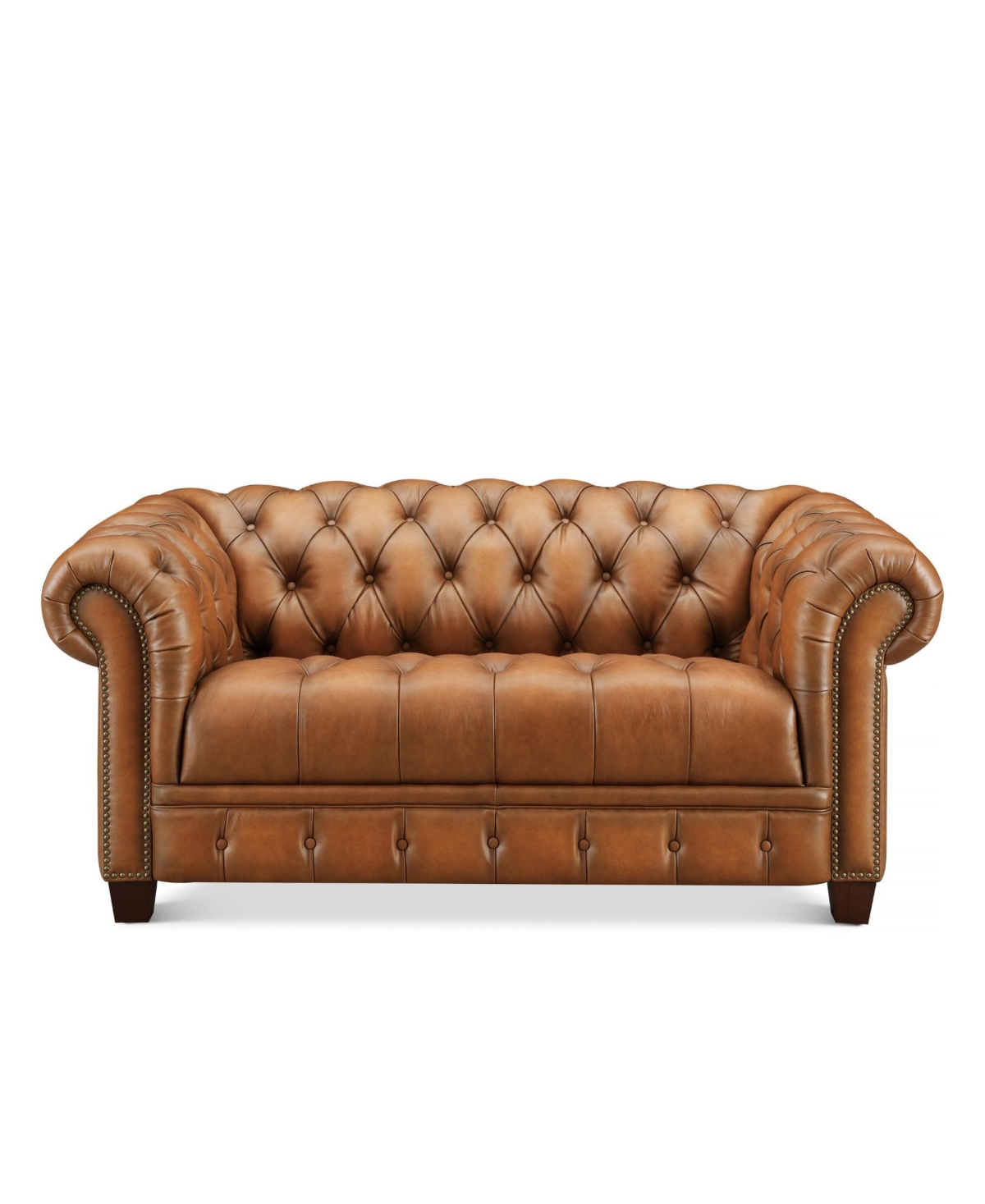 Click here for Hydeline York 70 Top Grain Leather Loveseat - Sadd... prices