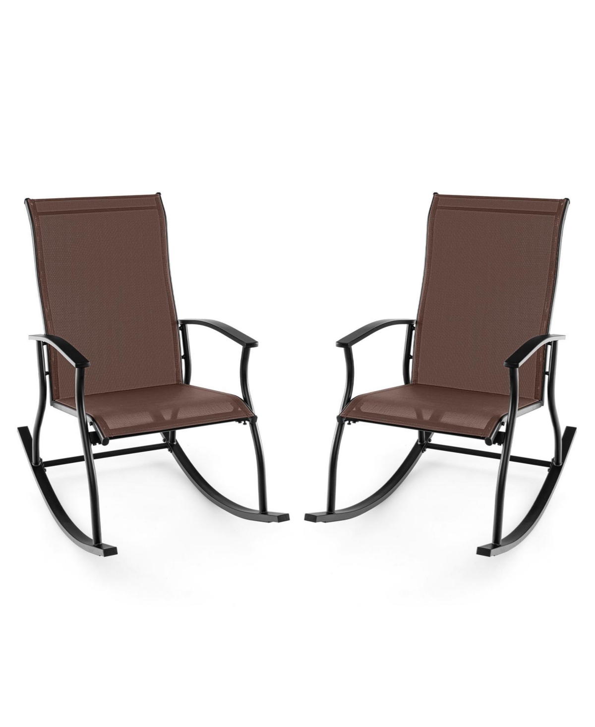 Click here for 2 Pieces Outdoor Rocking Chairs with Breathable Ba... prices