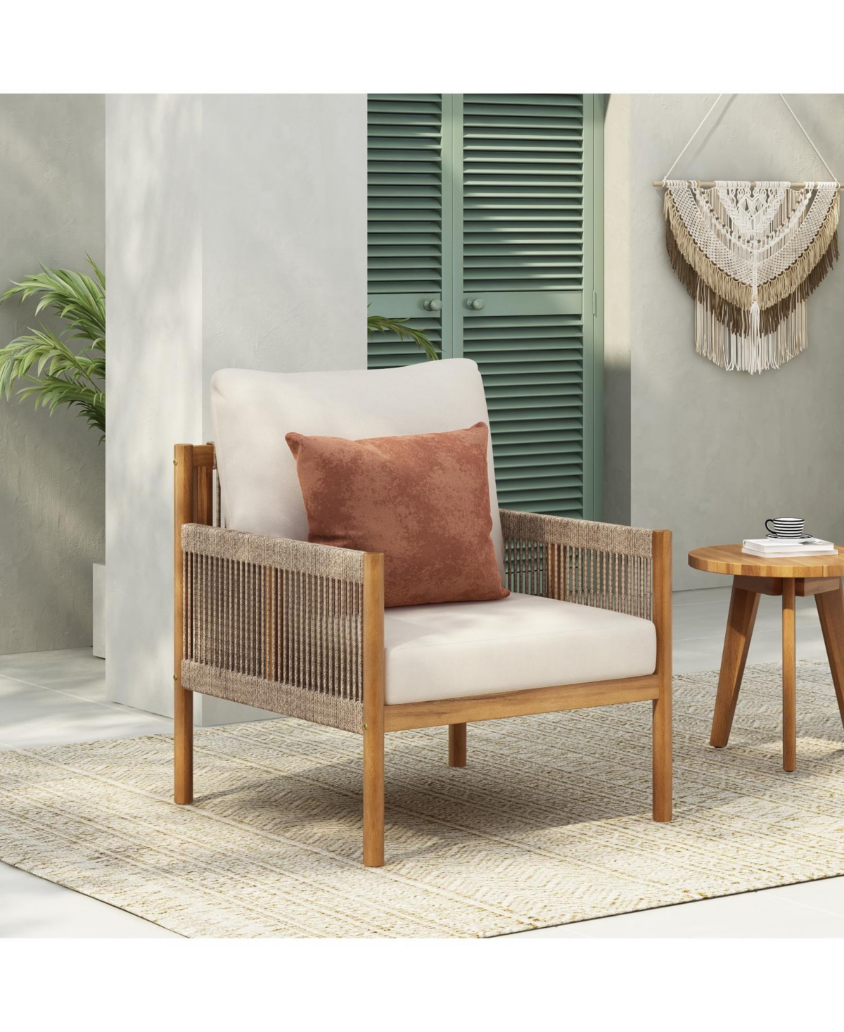 Click here for Streamdale Woven Outdoor Lounge Chair - Wood Frame... prices