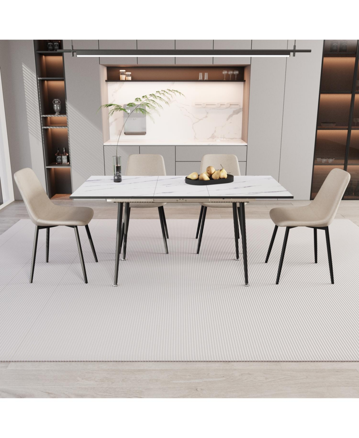 Click here for Streamdale 47-63" White Extendable Dining Set... prices