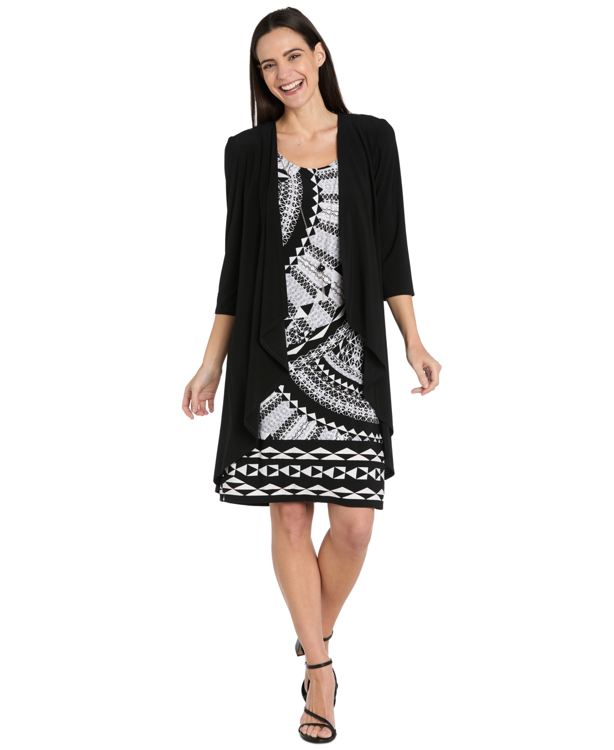 Click here for R & M Richards Womens Open-Front Jacket and Neckla... prices