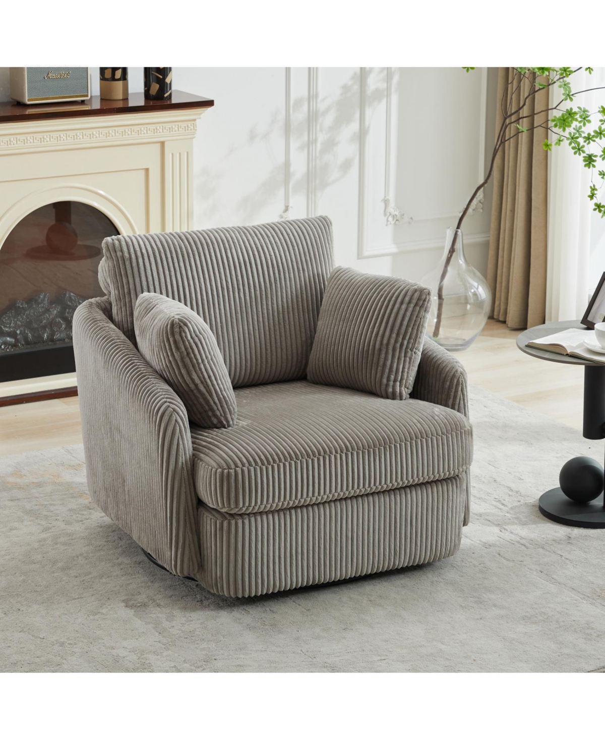 Click here for Streamdale Corduroy Swivel Accent Chair with Pillo... prices