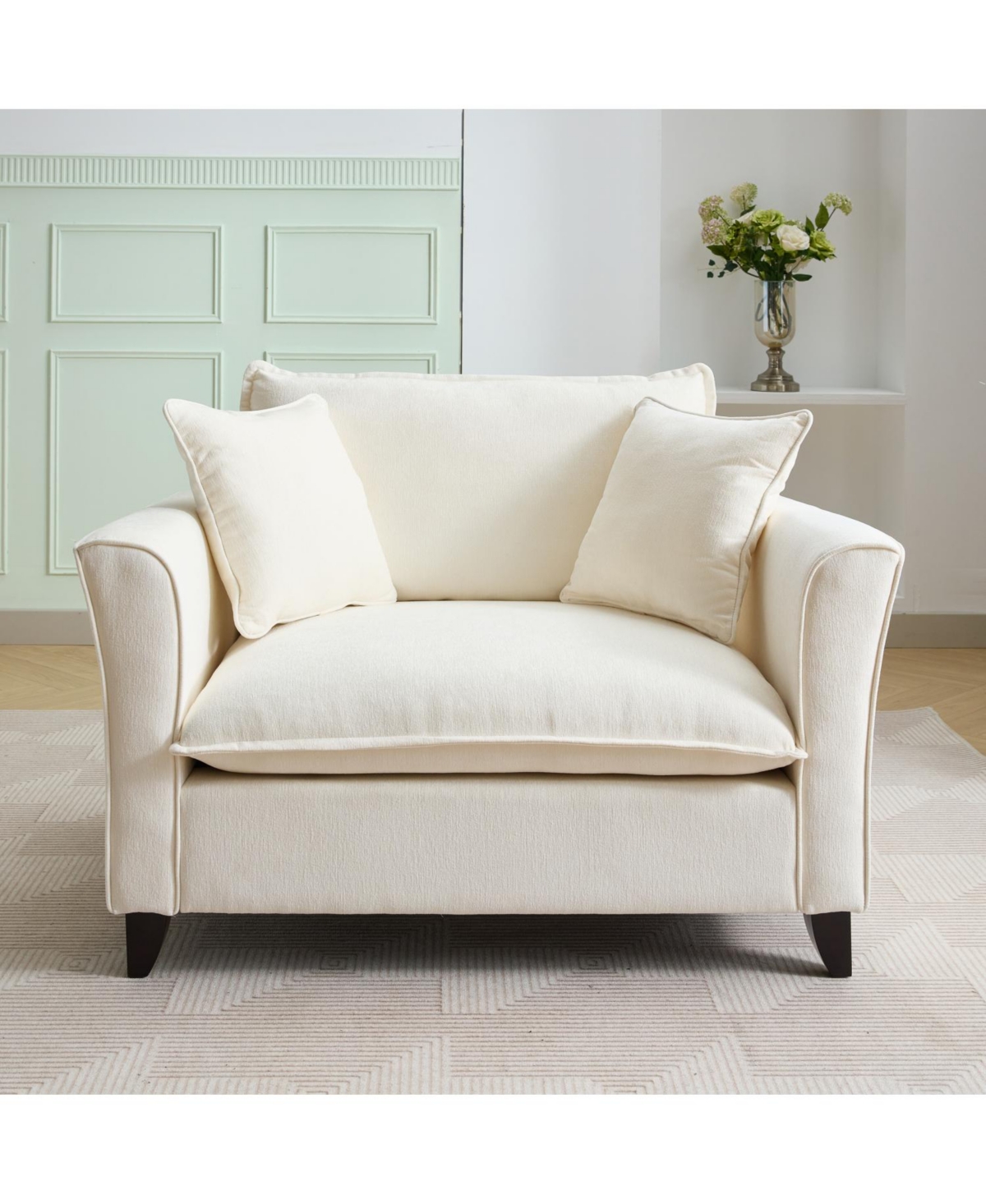 Click here for Oversized Armchair  Chenille Fabric  Comfy Accent... prices