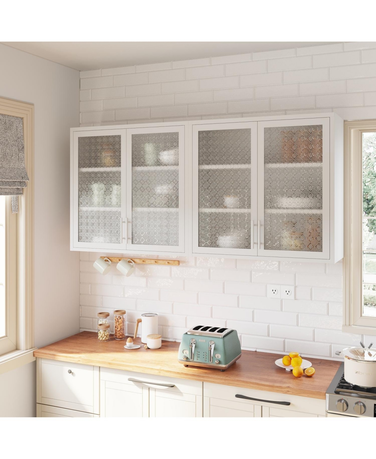 Click here for Streamdale Retro Wall Cabinet with Hazy Glass Door... prices