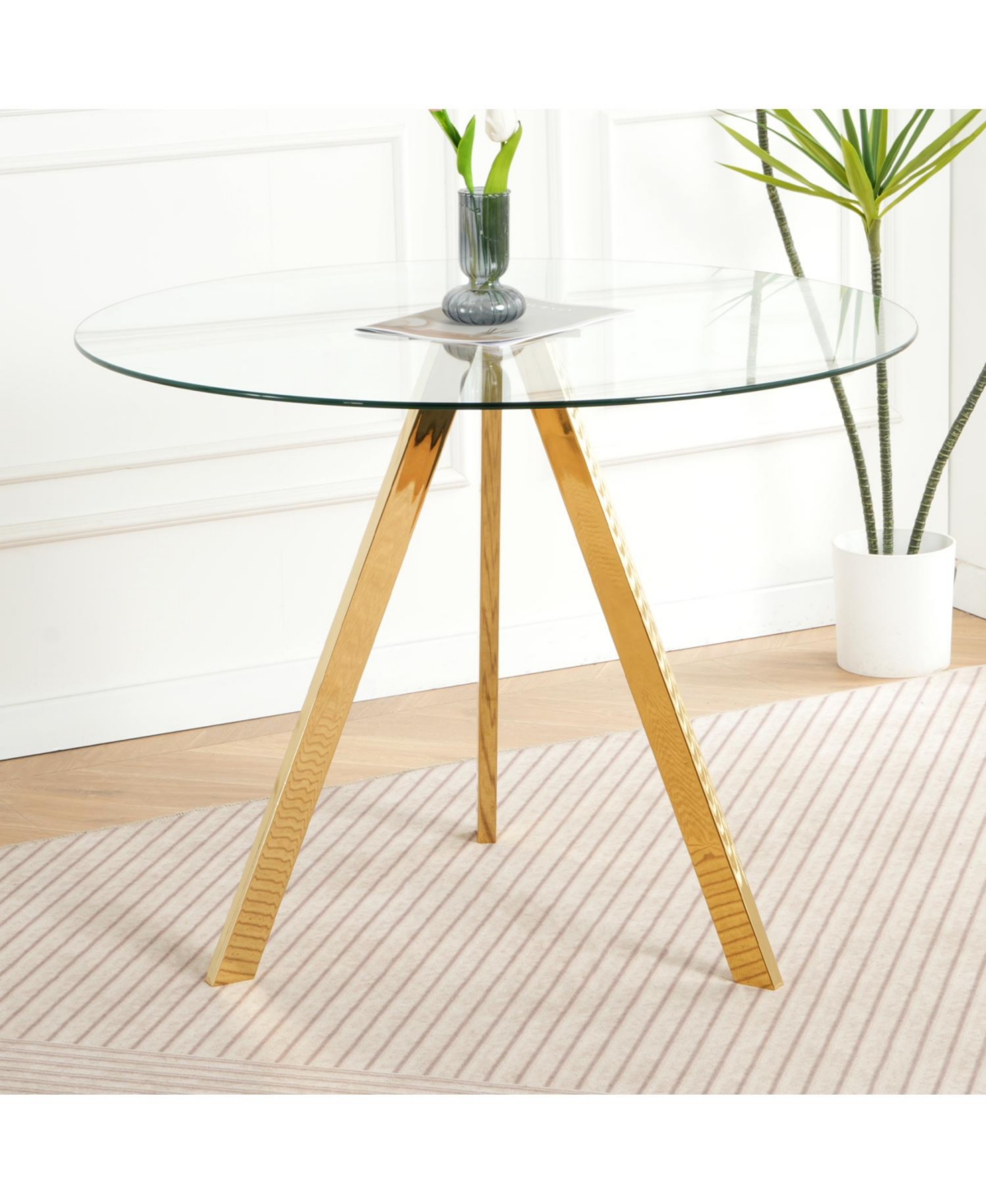 Click here for Streamdale 39.2" Round Glass Dining Table wit... prices