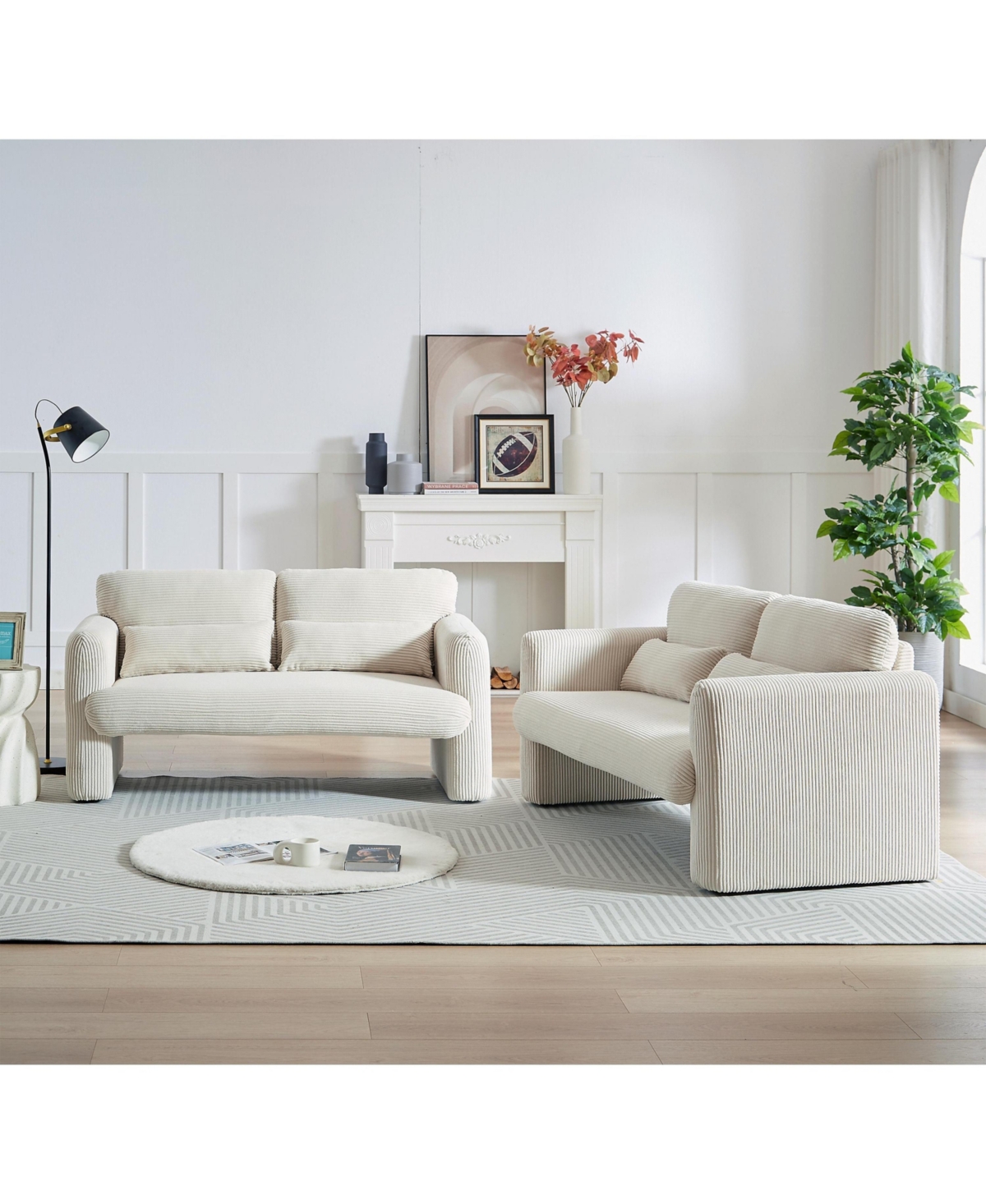 Click here for Streamdale Cozy Corduroy Sofa with 4 Pillows for C... prices