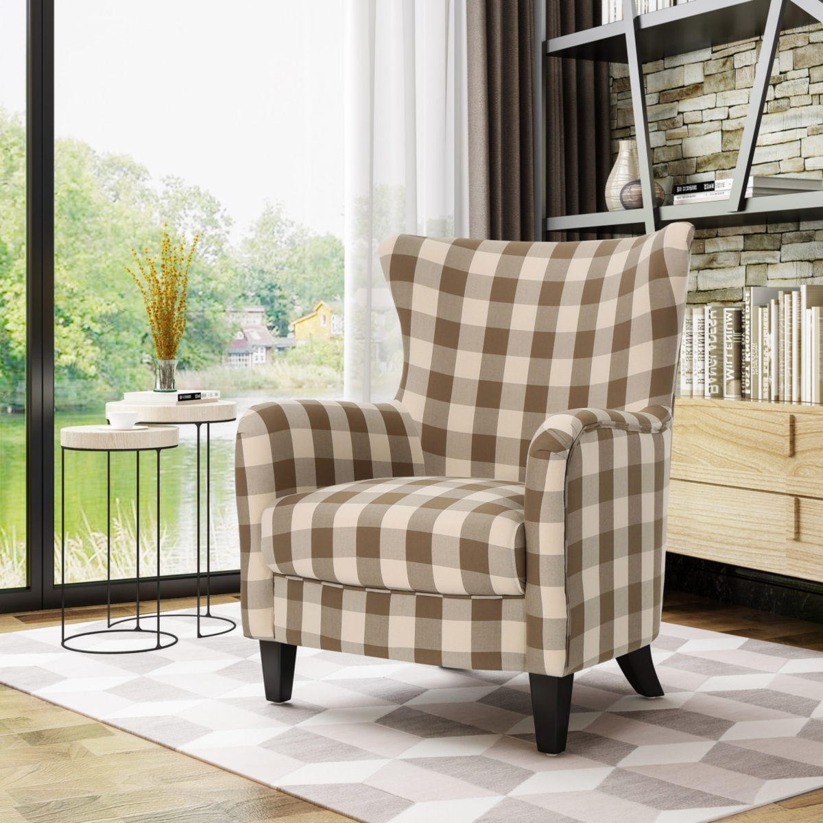 Click here for Streamdale Checkerboard Pattern Armchair Style And... prices