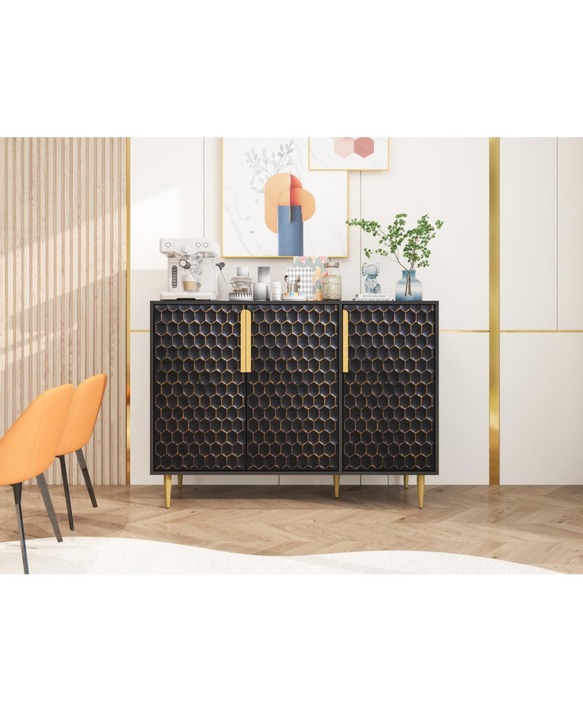 Click here for 3 Door Storage Cabinet  Buffeet Sideboard with Adj... prices