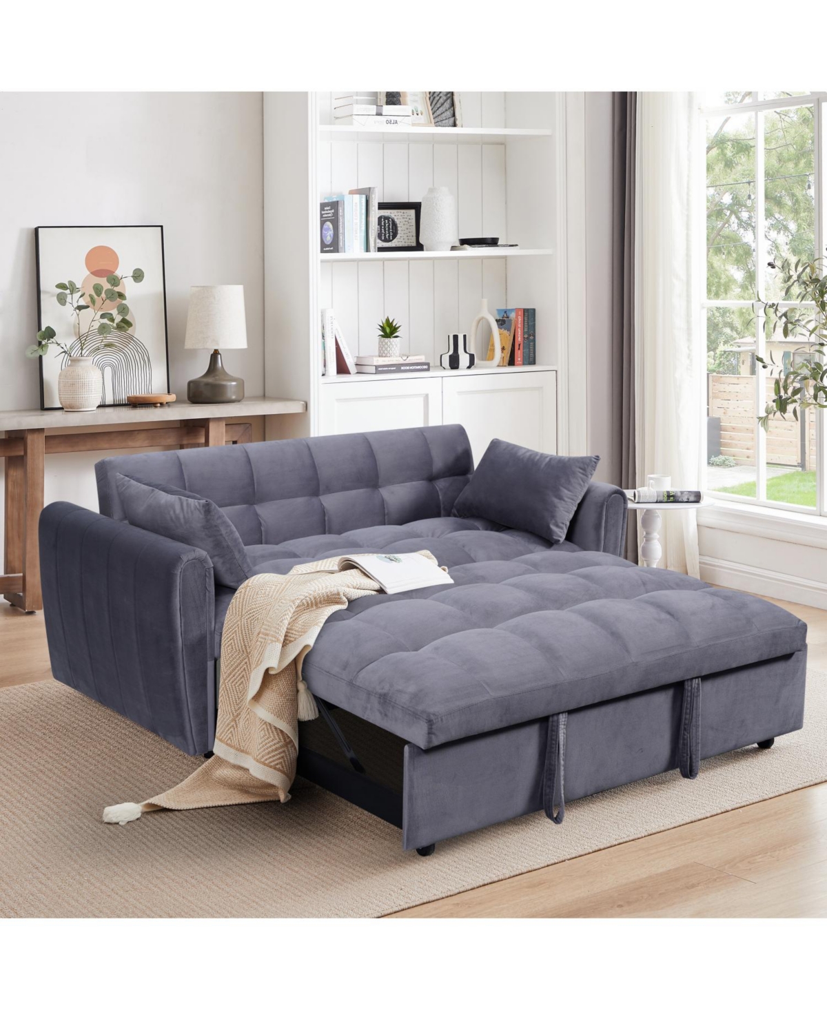 Click here for Streamdale 3-in-1 Velvet Sofa Bed with Adjustable... prices