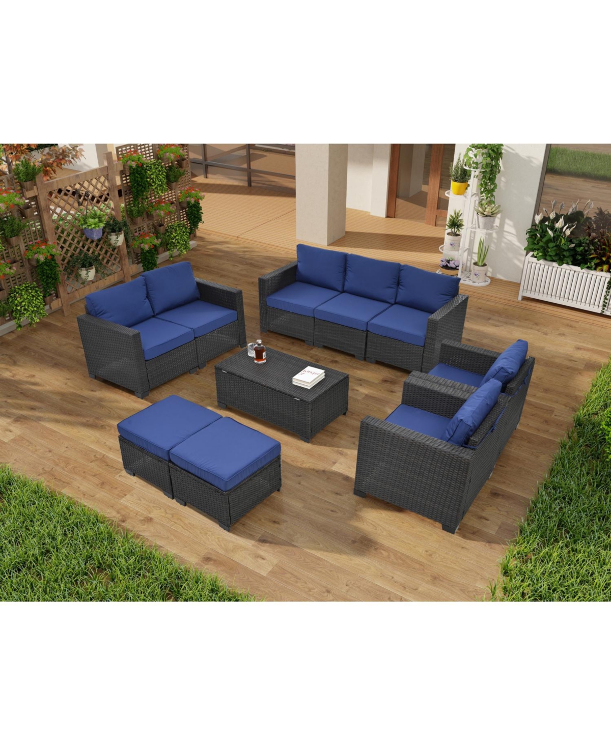 Click here for Streamdale Pe Rattan Patio Furniture Set  Sectiona... prices