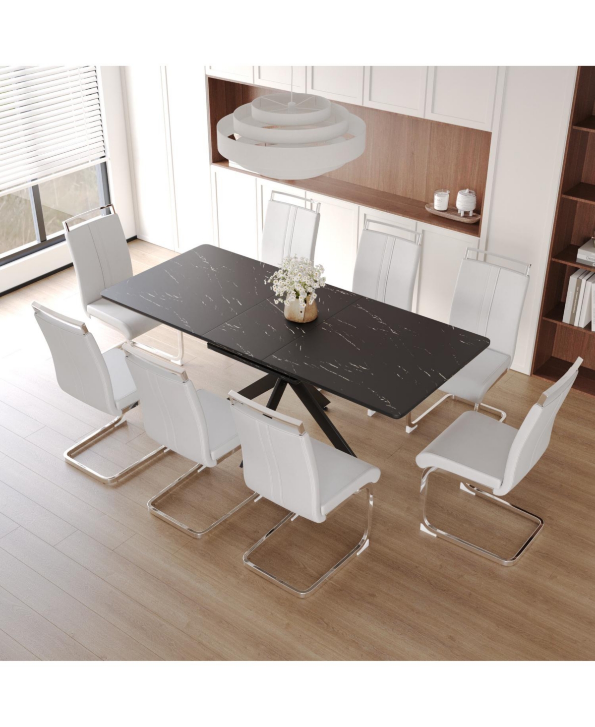 Click here for Streamdale Extendable Dining Table and Armless Cha... prices