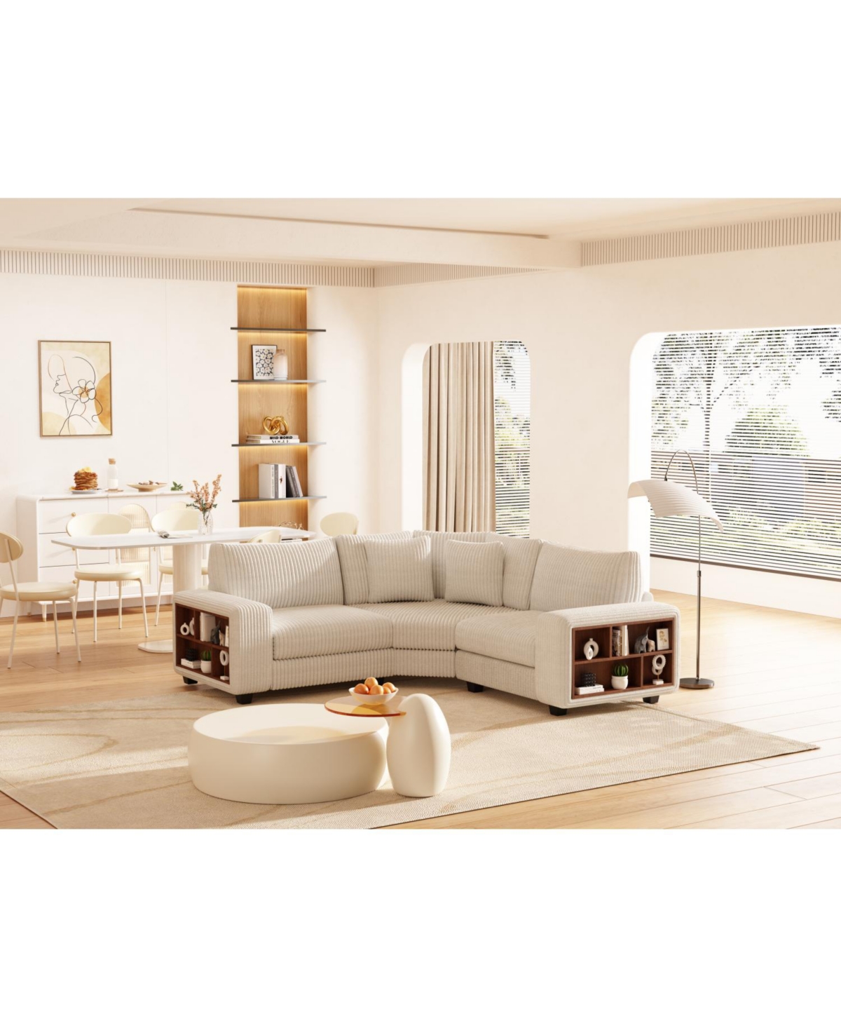 Click here for Modular Three-seat Corner Sofa  Wooden Frame Locke... prices