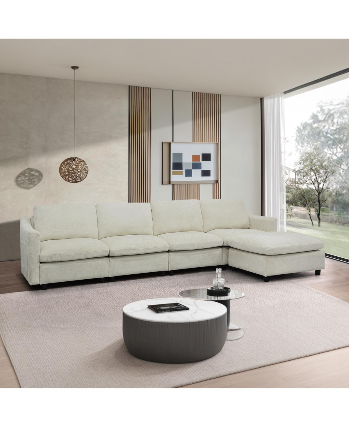 Click here for Streamdale Beige Modular Cloud Sofa  Ottoman & Pil... prices