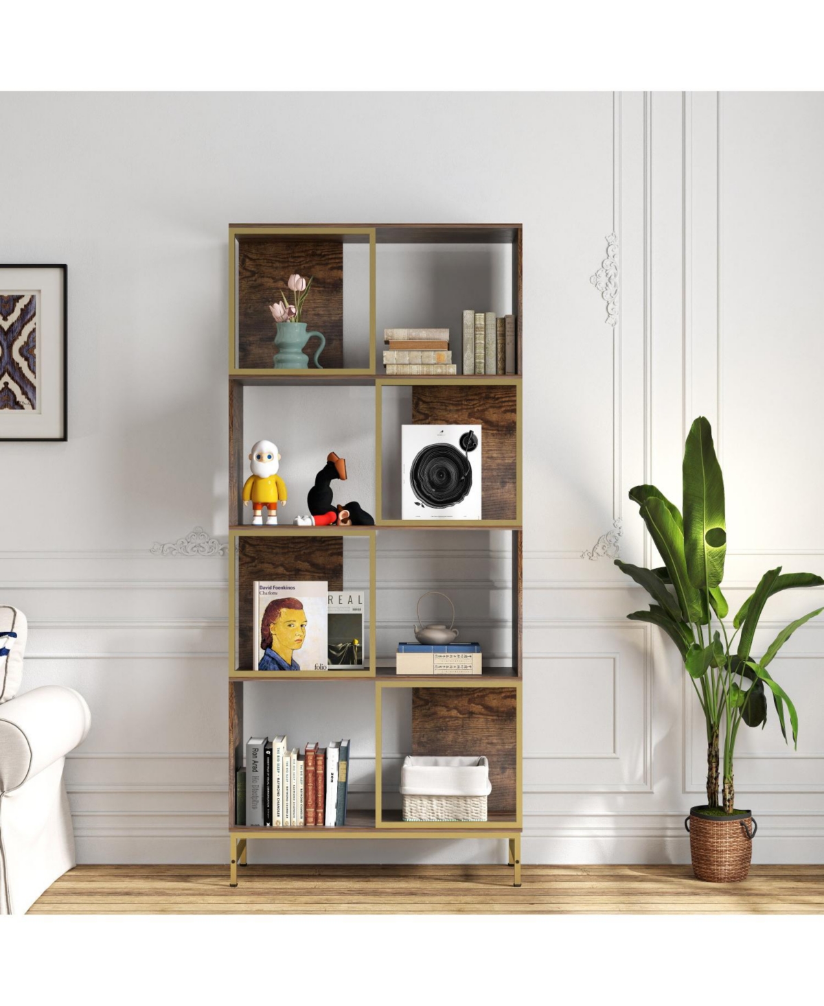 Click here for Streamdale Rustic 4-Tier Industrial Bookcase - Bro... prices