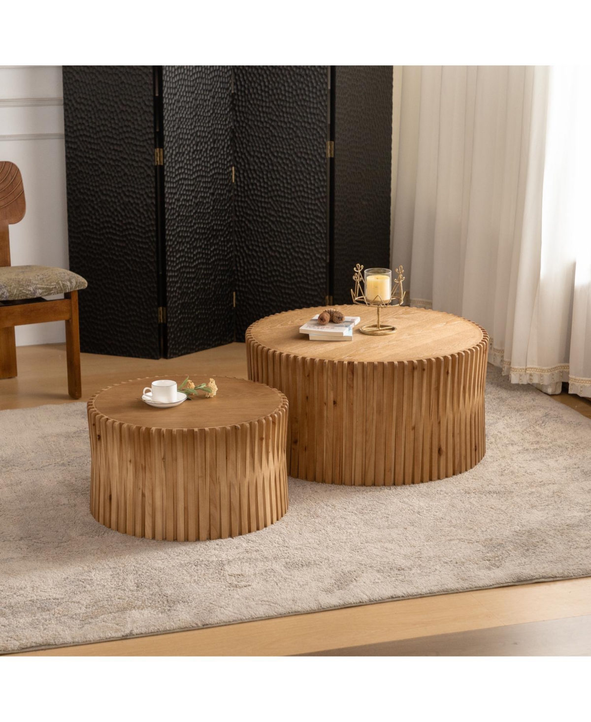 Click here for Streamdale Vintage Nested Coffee Table Set with Te... prices