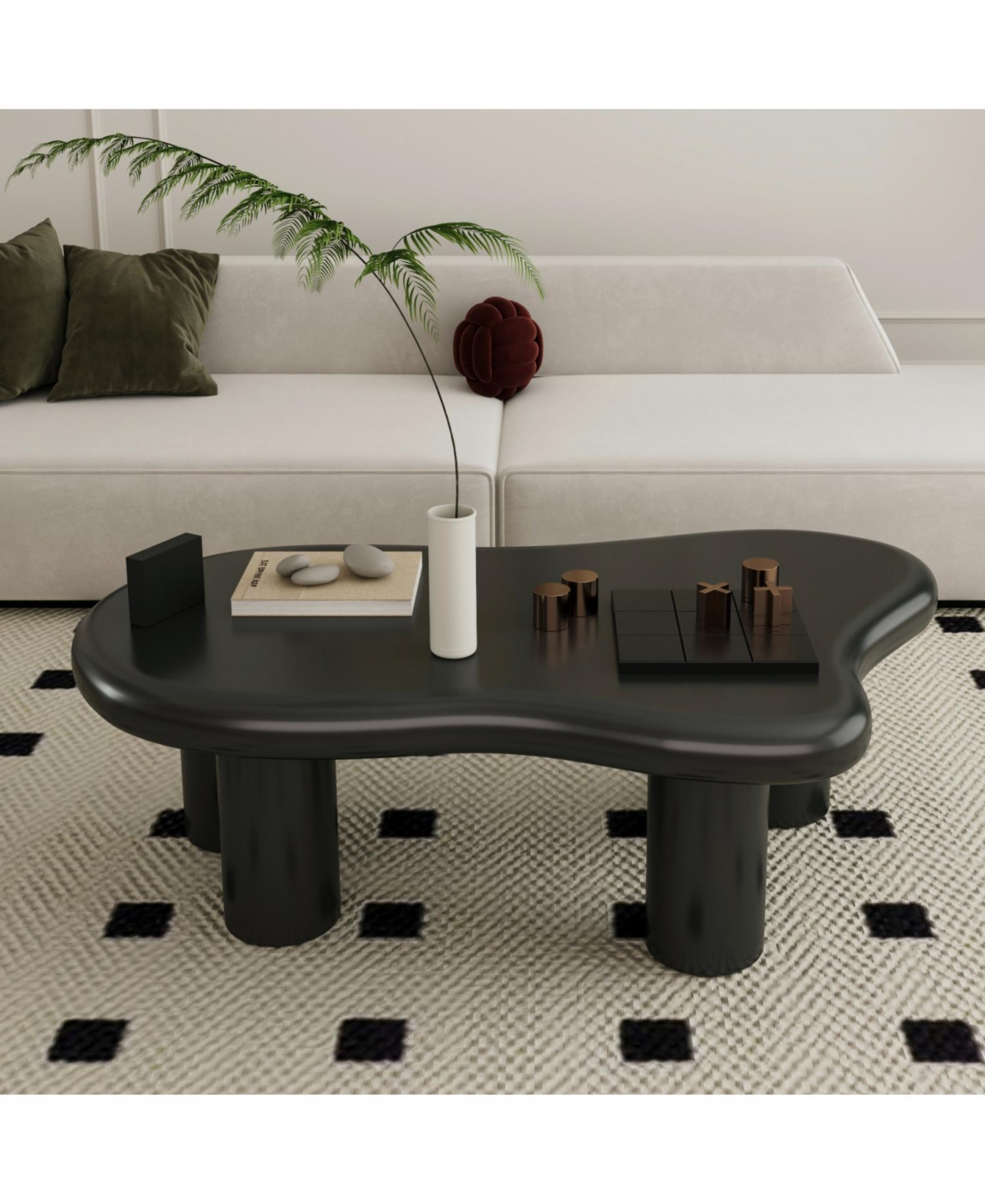 Click here for 47 Inch Black Cloud Shaped Coffee Table for Living... prices