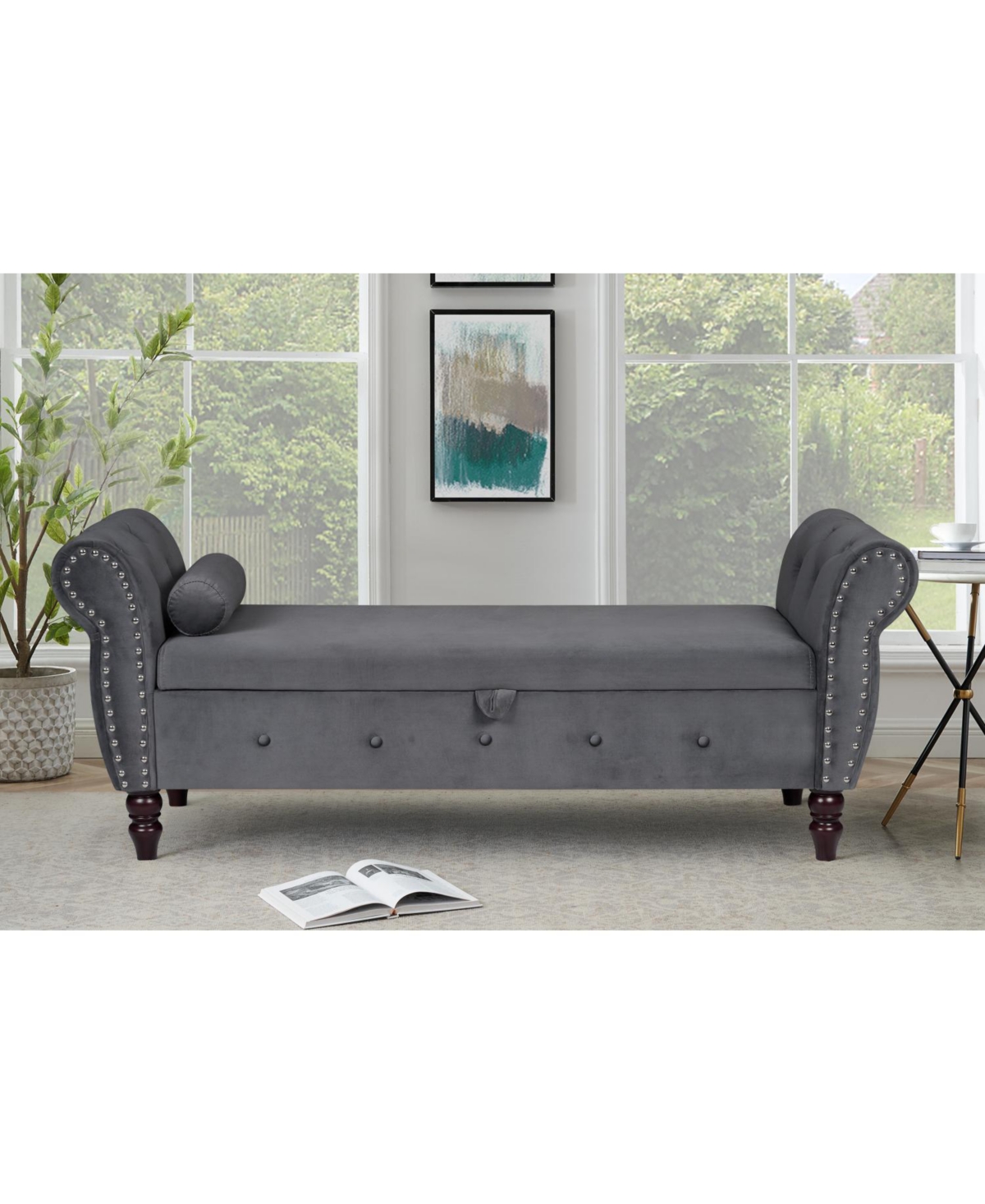 Click here for 63-inch Storage Bench  modern velvet Ottoman  larg... prices