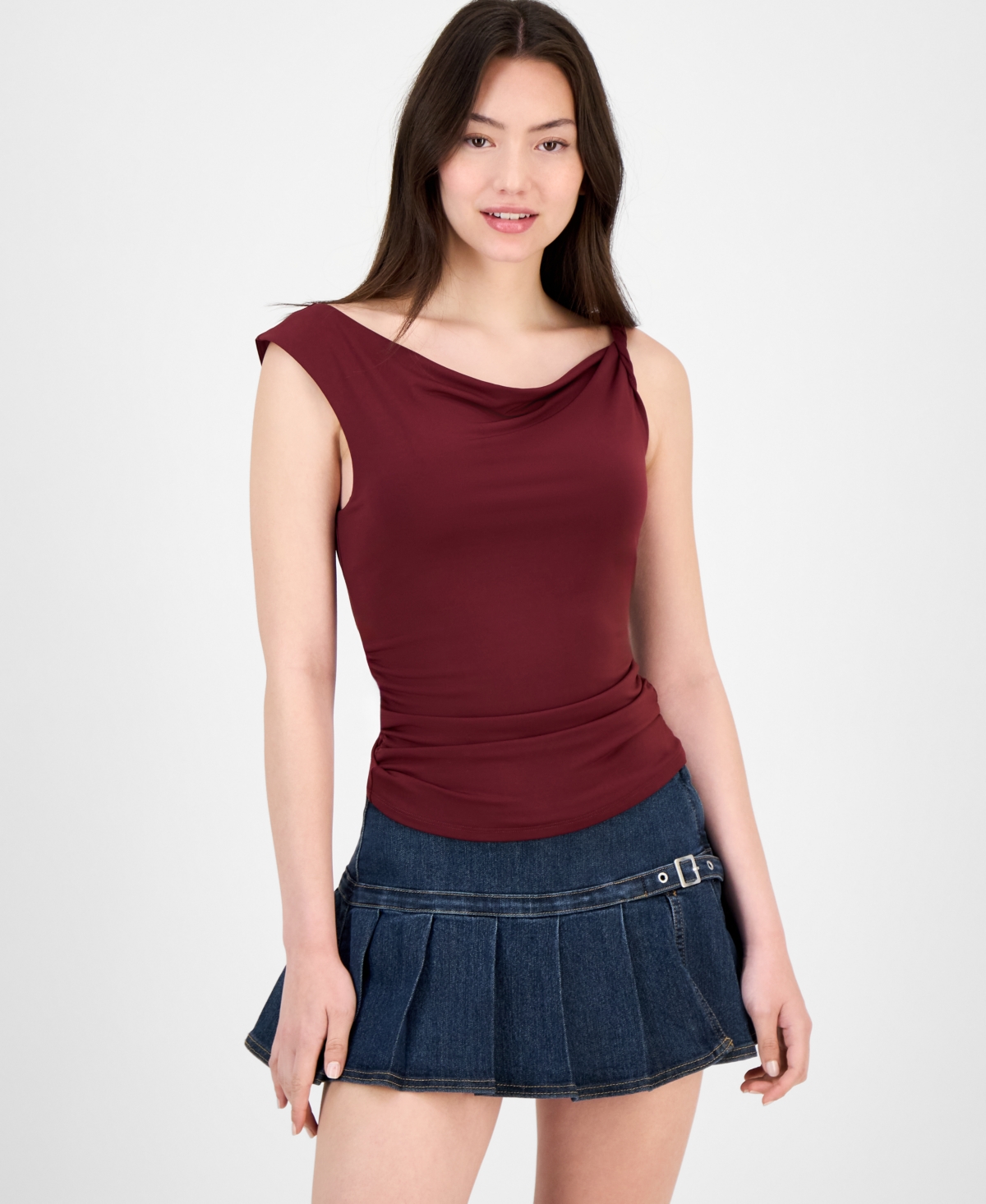 Click here for Madden Girl Juniors Twisted-Strap Asymmetrical Top... prices