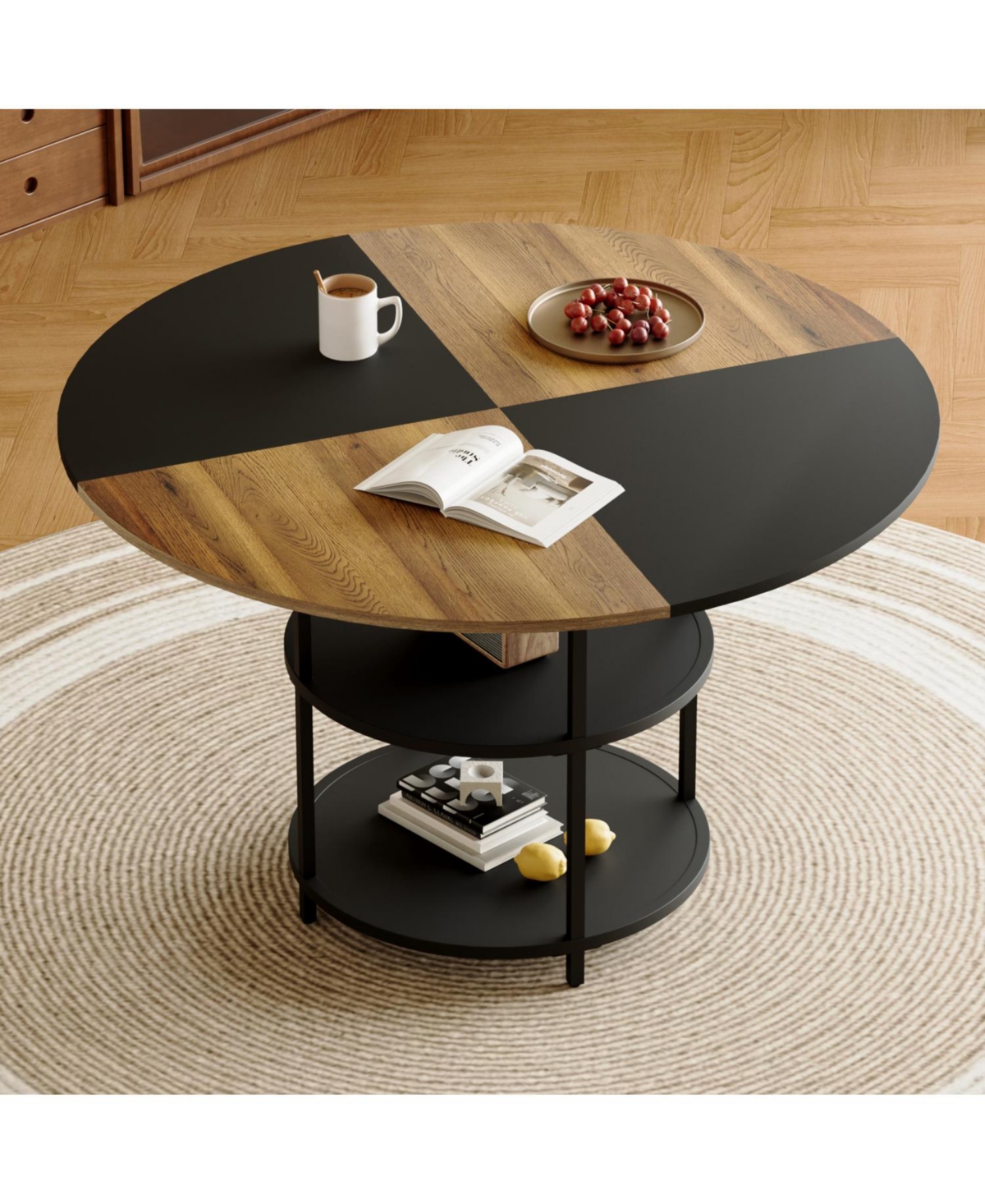 Click here for Streamdale 47" Round Dining Table - Storage... prices
