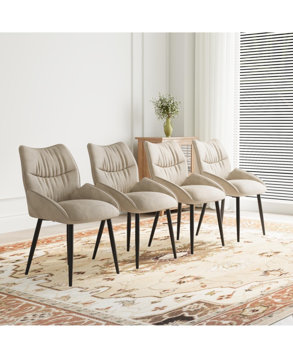Click here for Streamdale Velvet Dining Chair Set (4) Modern  Min... prices