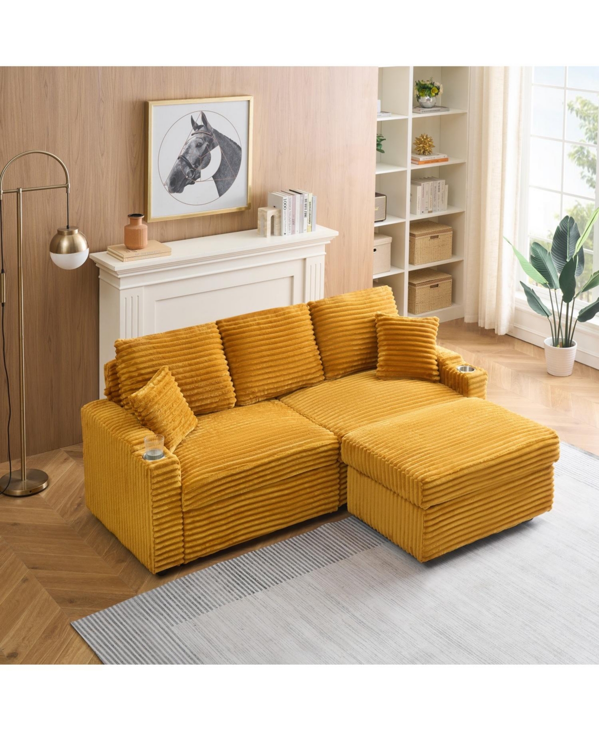 Click here for Streamdale 80" Foldable Corduroy Chaise Sofa... prices