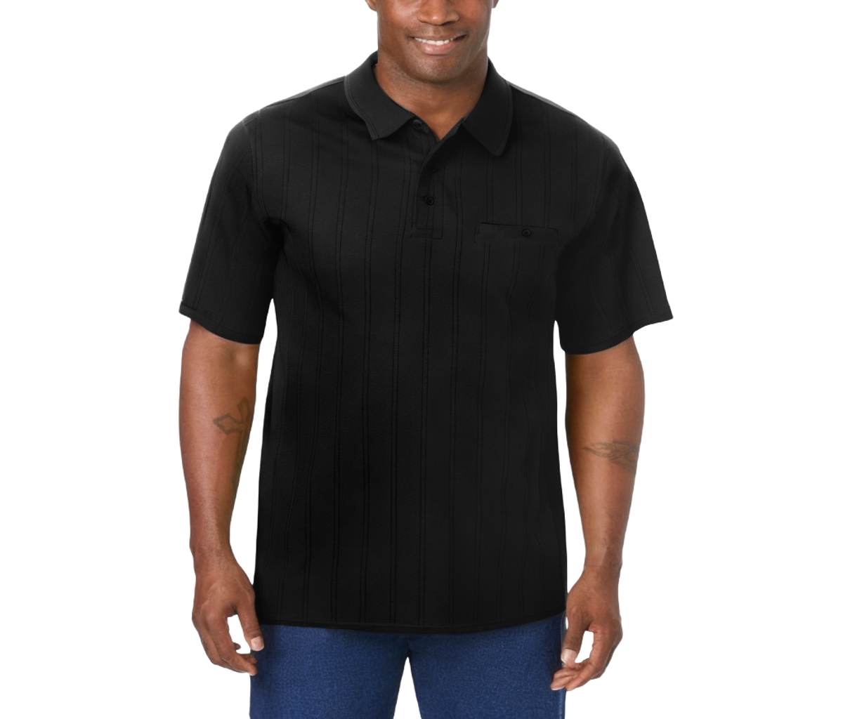 Click here for KingSize Big & Tall No Tuck Polo Shirt - Black prices