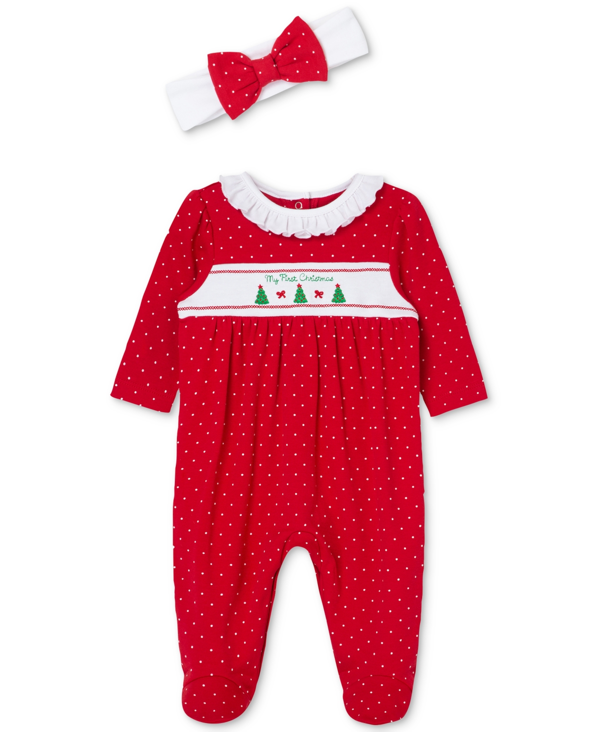 Click here for Little Me Baby Girls Dainty Trees Cotton Footed Co... prices