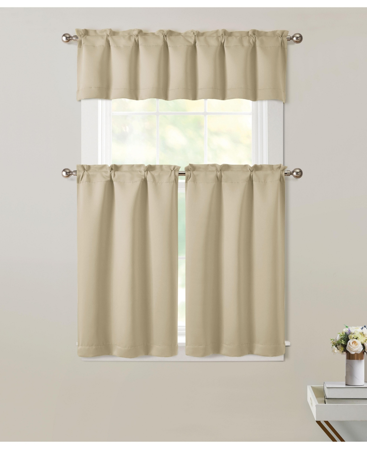 Click here for Kate Aurora 3 Piece Room Darkening Rod Pocket Cafe... prices