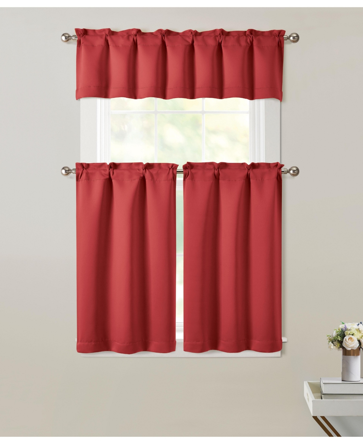 Click here for Kate Aurora 3 Piece Room Darkening Rod Pocket Cafe... prices
