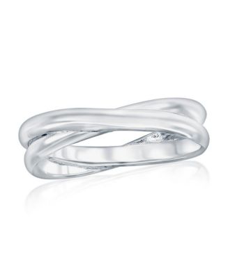 Sterling Silver, Polished 'X' Design Ring - Macy's