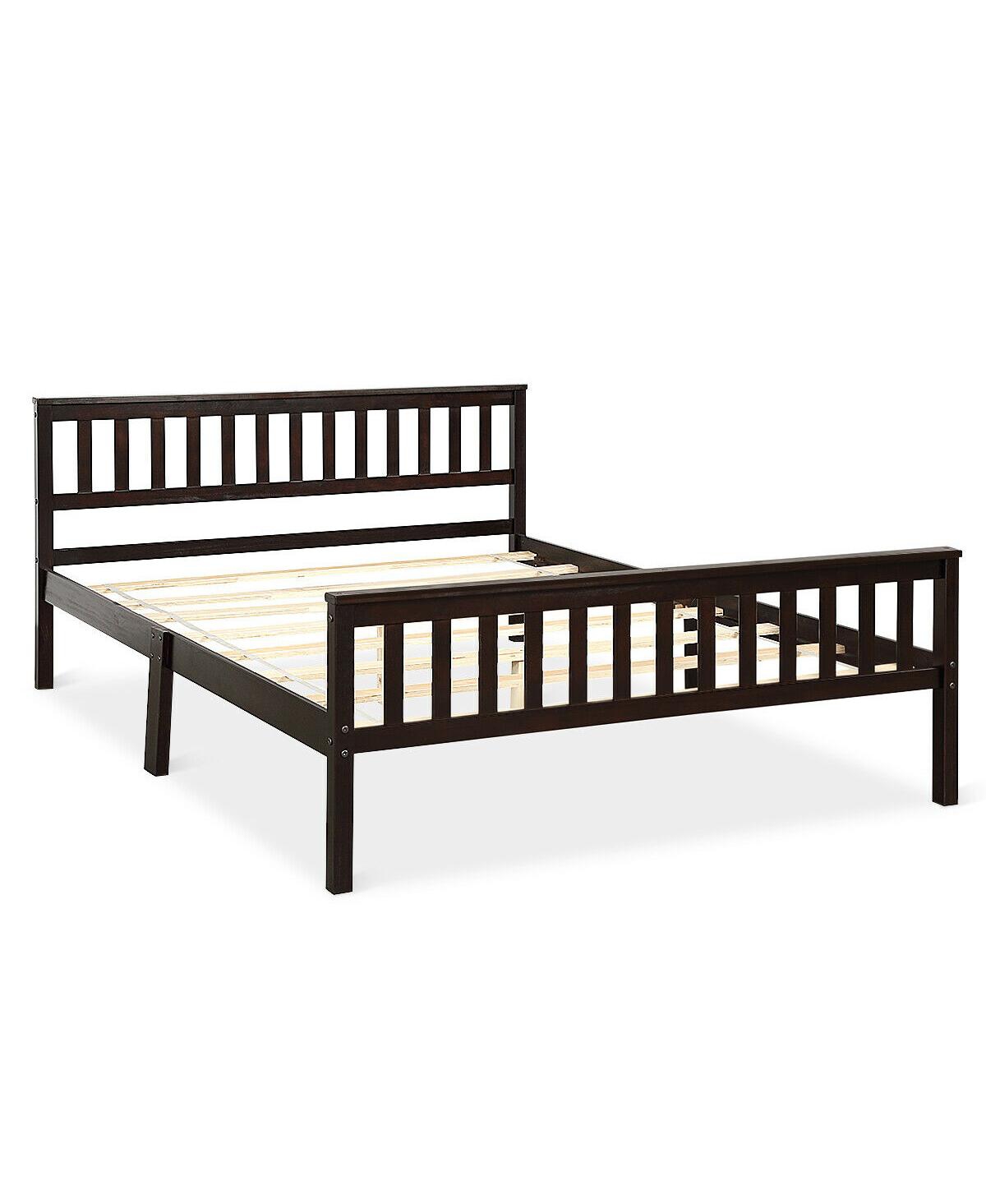 Click here for Gymax Wood Bed Frame Wood Slats Support Platform W... prices