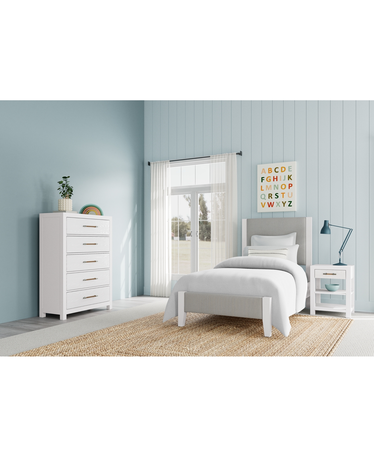 Click here for Catriona 3pc Bedroom Set (Twin Upholstered Bed  Ch... prices