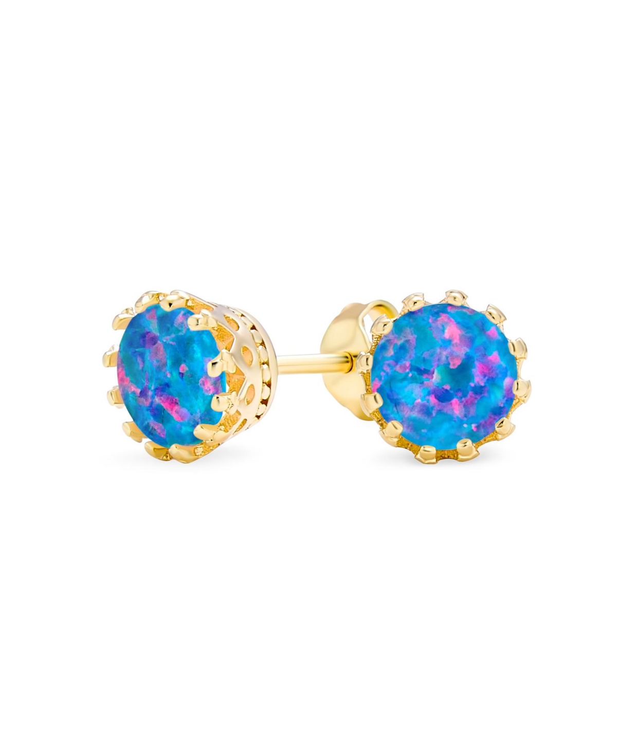 Click here for Bling Jewelry Crown Set Opal Solitaire Stud Earrin... prices