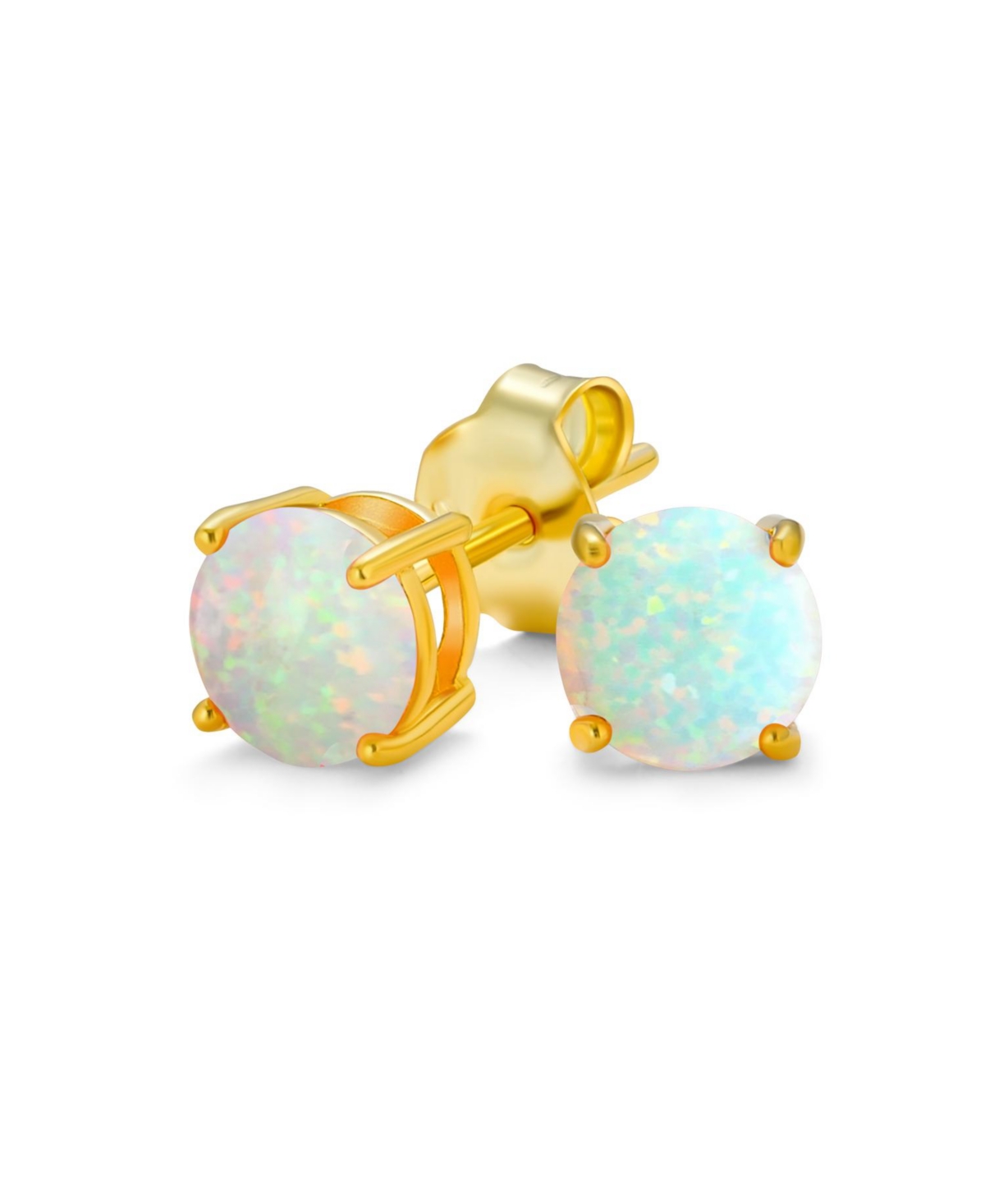 Click here for Bling Jewelry Golden Created Opal Round Solitaire... prices