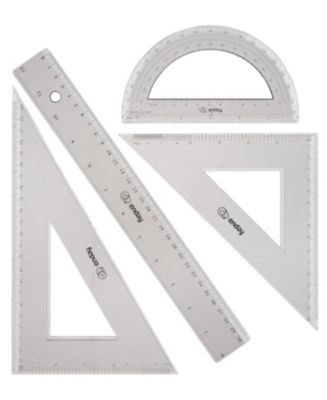Geometry Plastic Ruler Set, Clear 12 inch/ 30 cm Straight Ruler ...
