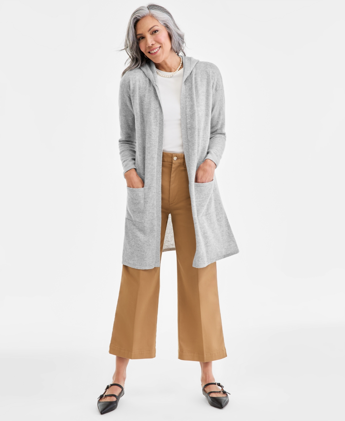 Click here for Charter Club Womens 100 Cashmere Open-Front Hoodie... prices