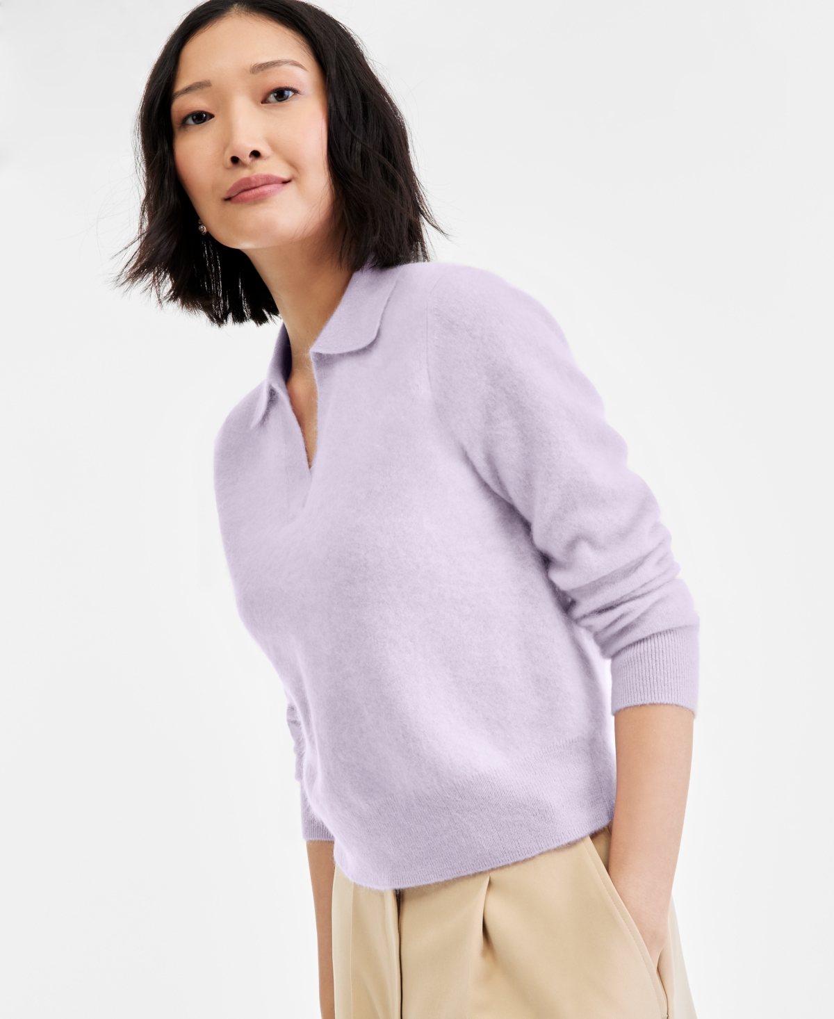 Click here for Charter Club Womens Brushed 100 Cashmere Collared... prices