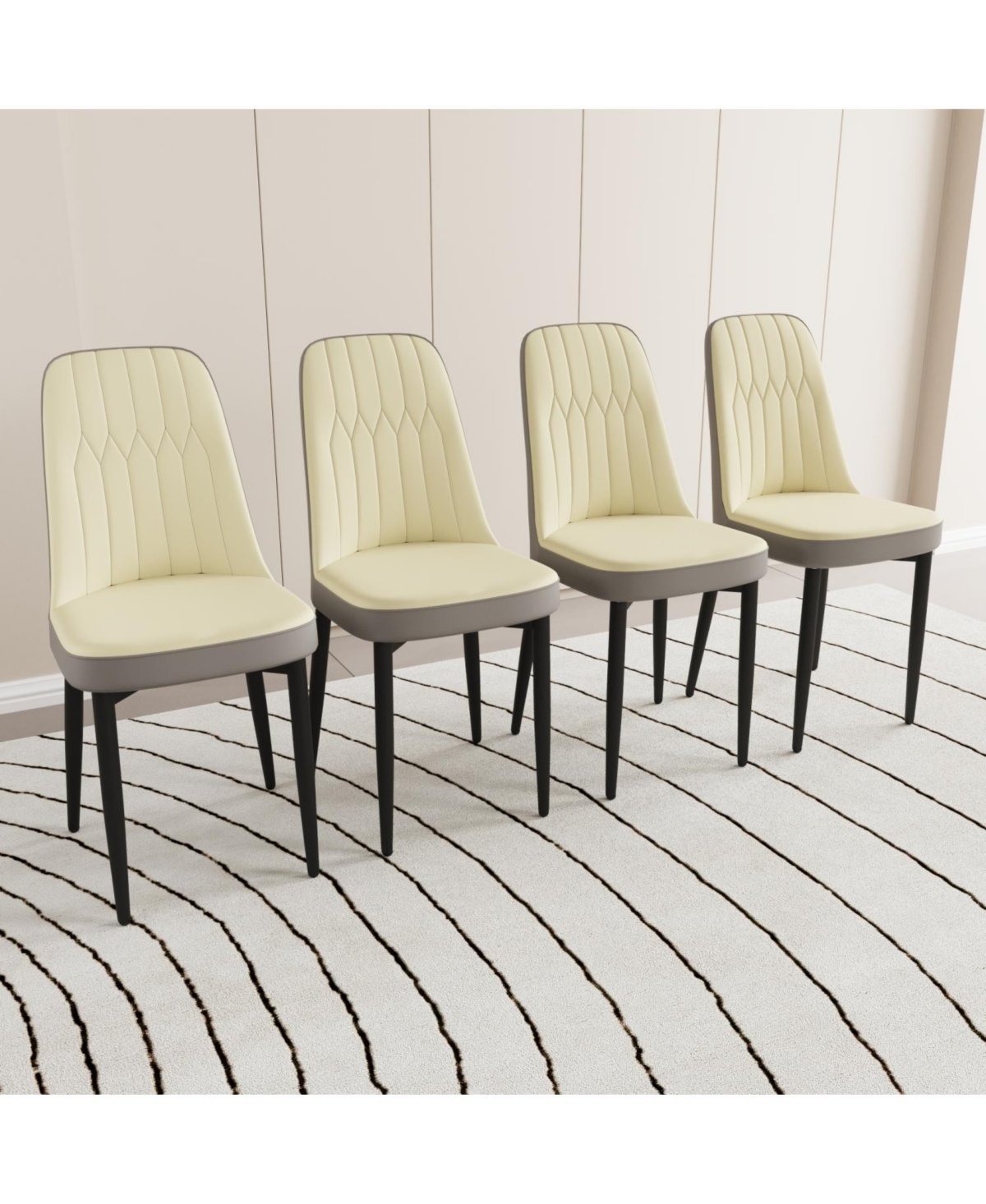 Click here for Modern Pu Leather Dining Chairs with Cushions (Set... prices