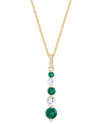 Lab-Created Emerald (5/8 ct. t.w.) & Lab-Created White Sapphire (1/2 ct ...