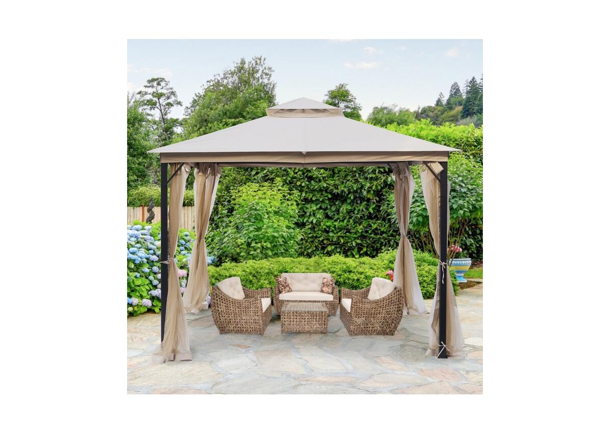 Click here for Rustproof Double Top Gazebo with Mosquito Curtains... prices