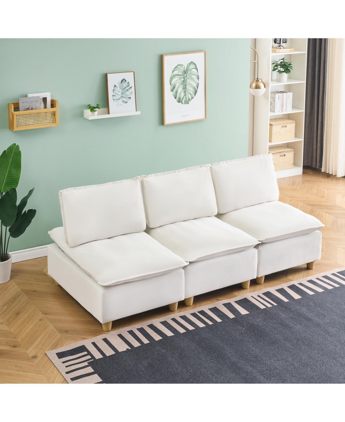 Click here for Streamdale Furniture Off-White Flannel 3-Seater So... prices