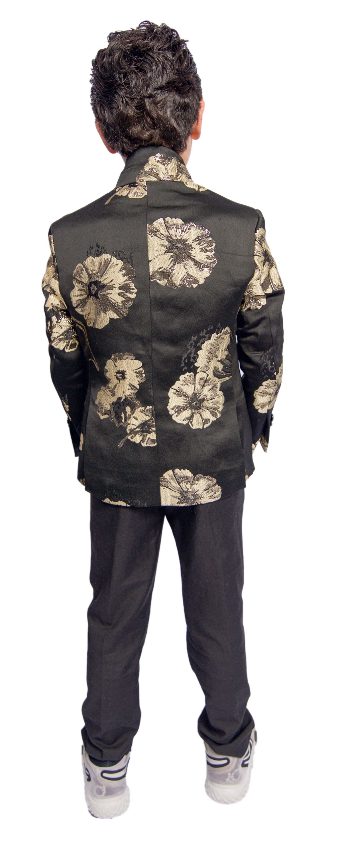 Click here for Elie Balleh Toddler Black and Gold Slim Fit Floral... prices