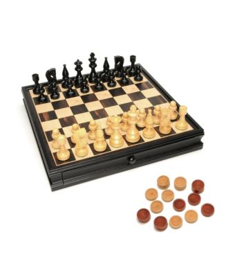 WE Games Russian Style Chess & Checkers Game Set - Weighted Chessmen ...