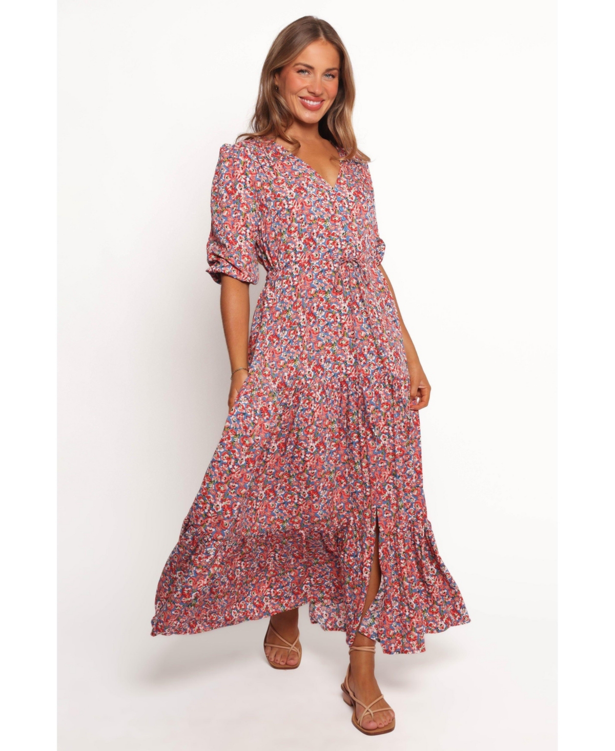 Click here for Petal and Pup Womens Kelda Dress - Blue ditsy flor... prices