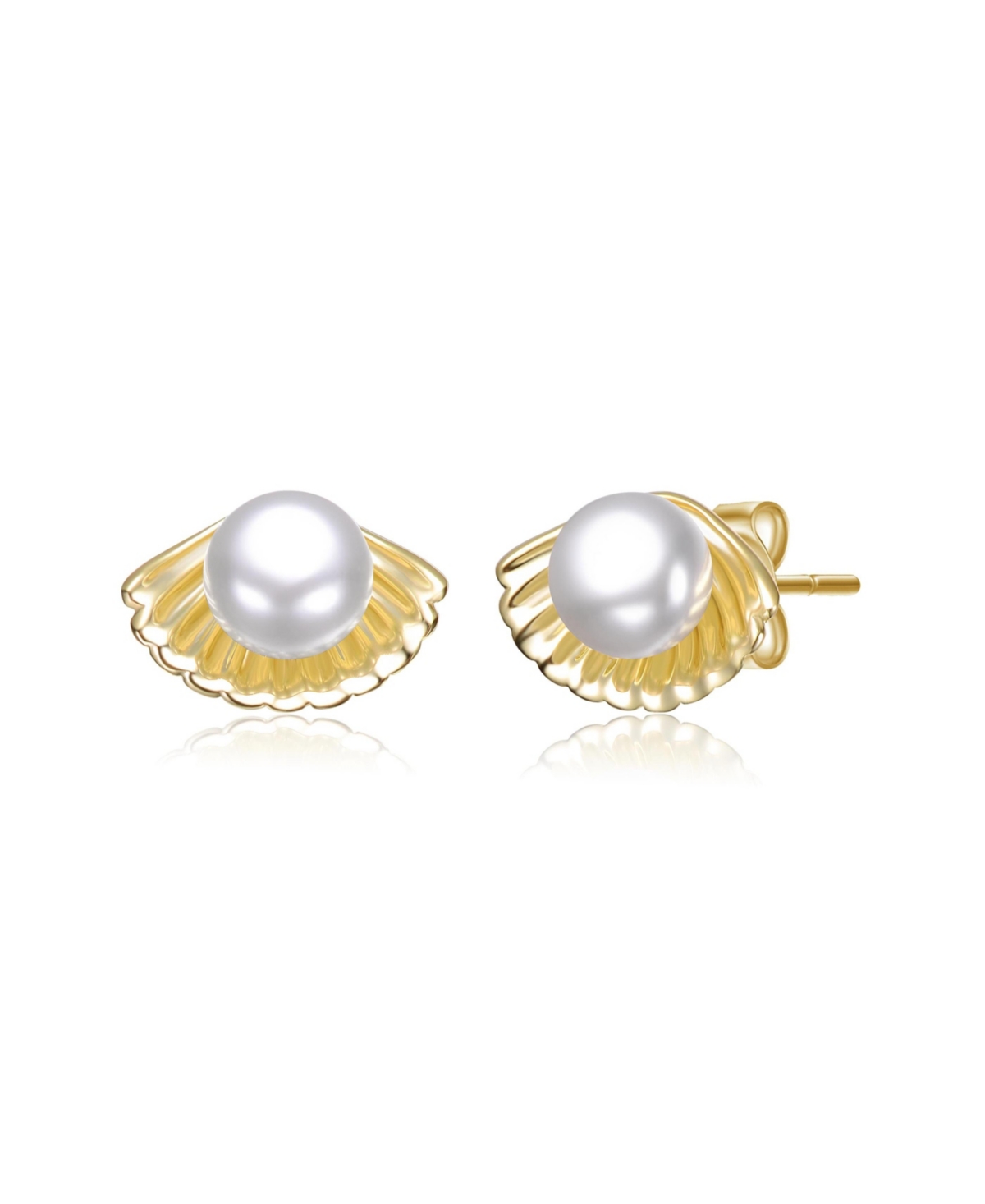 Click here for Kids 14K Gold Plated with White Pearl Shell Stud E... prices