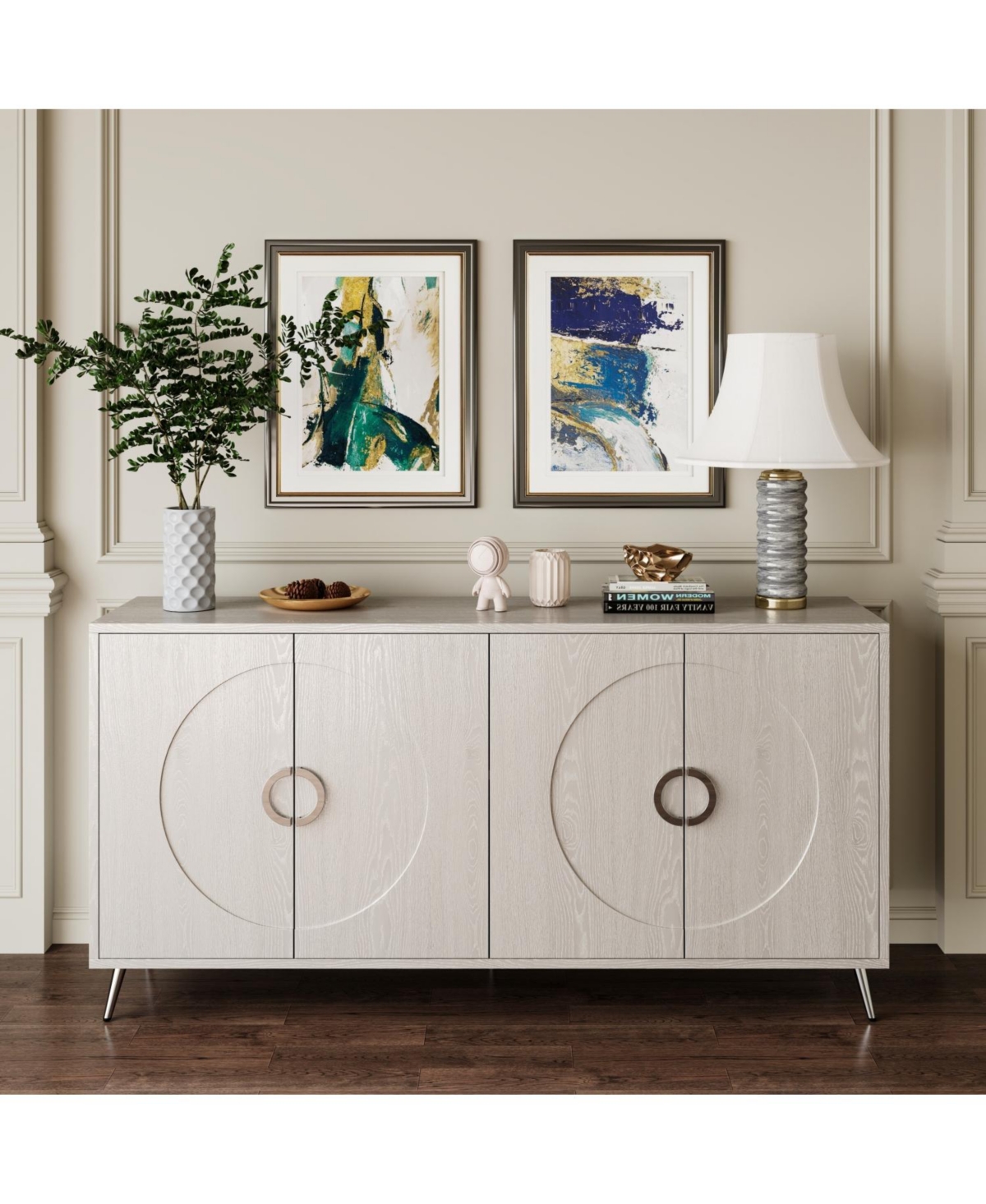 Click here for Streamdale Lacquered 4-Door Sideboard Cabinet in C... prices