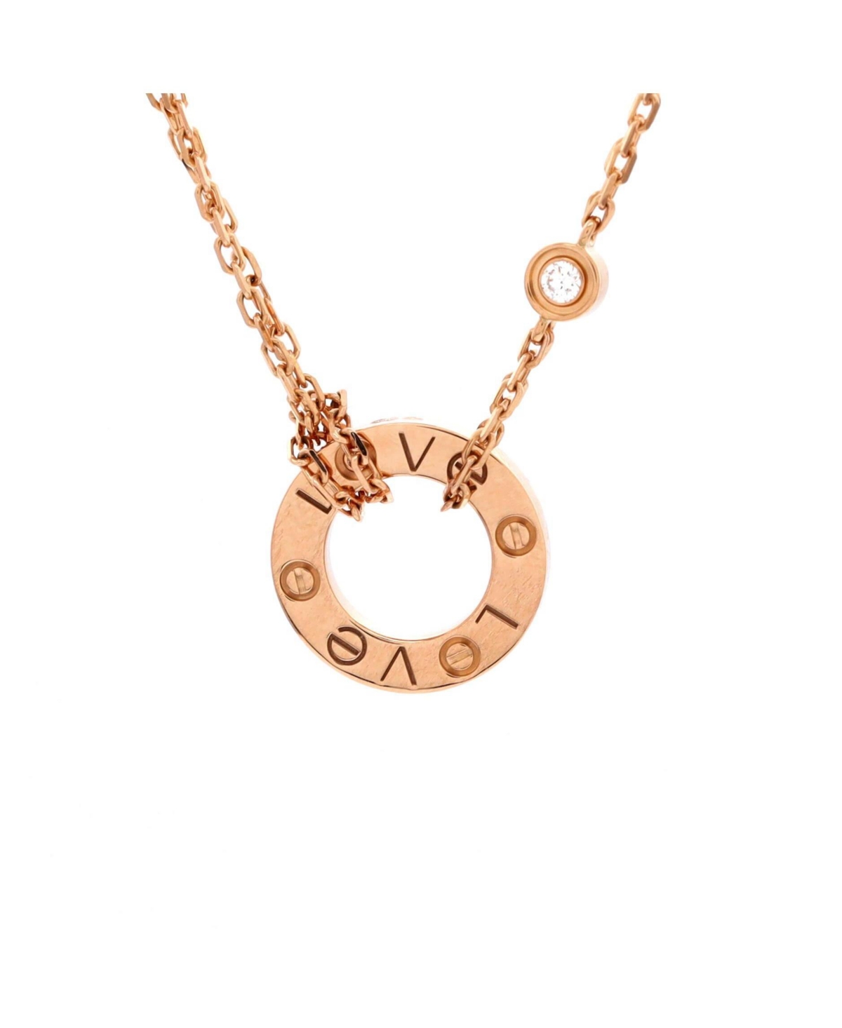 Click here for Pre-Owned Cartier 2 Diamonds Love Pendant Necklace... prices