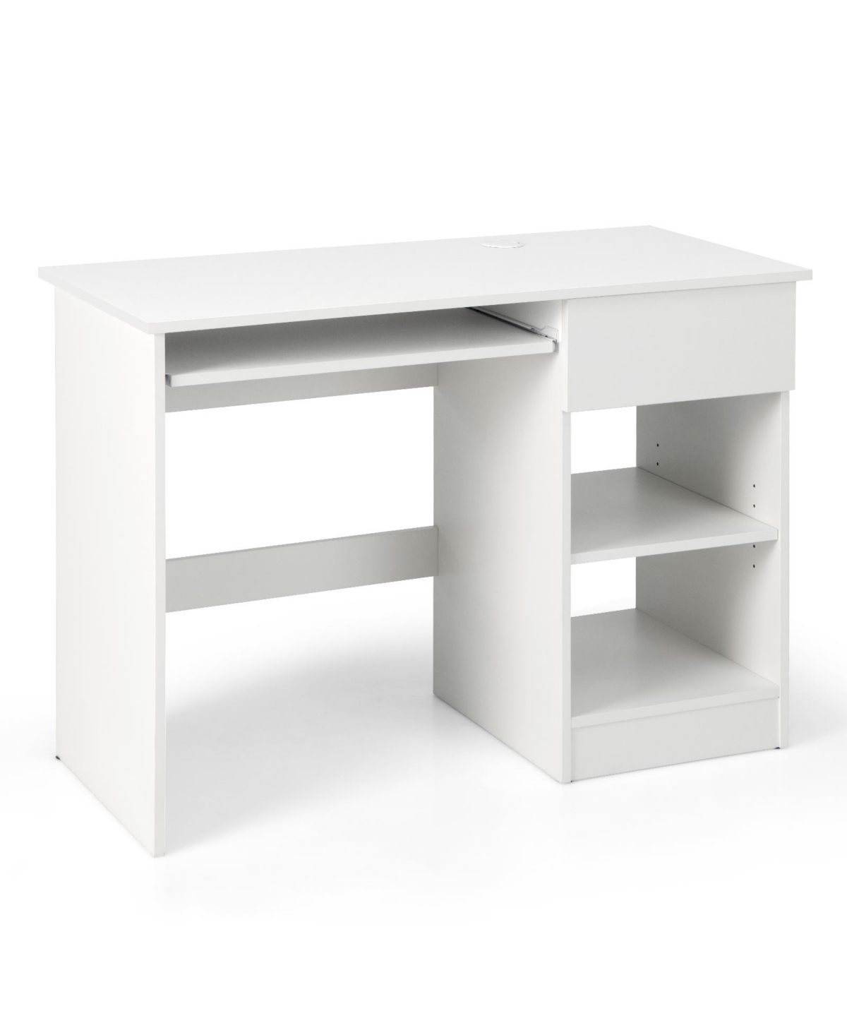 Click here for Wooden Computer Desk with Cpu Stand - White prices