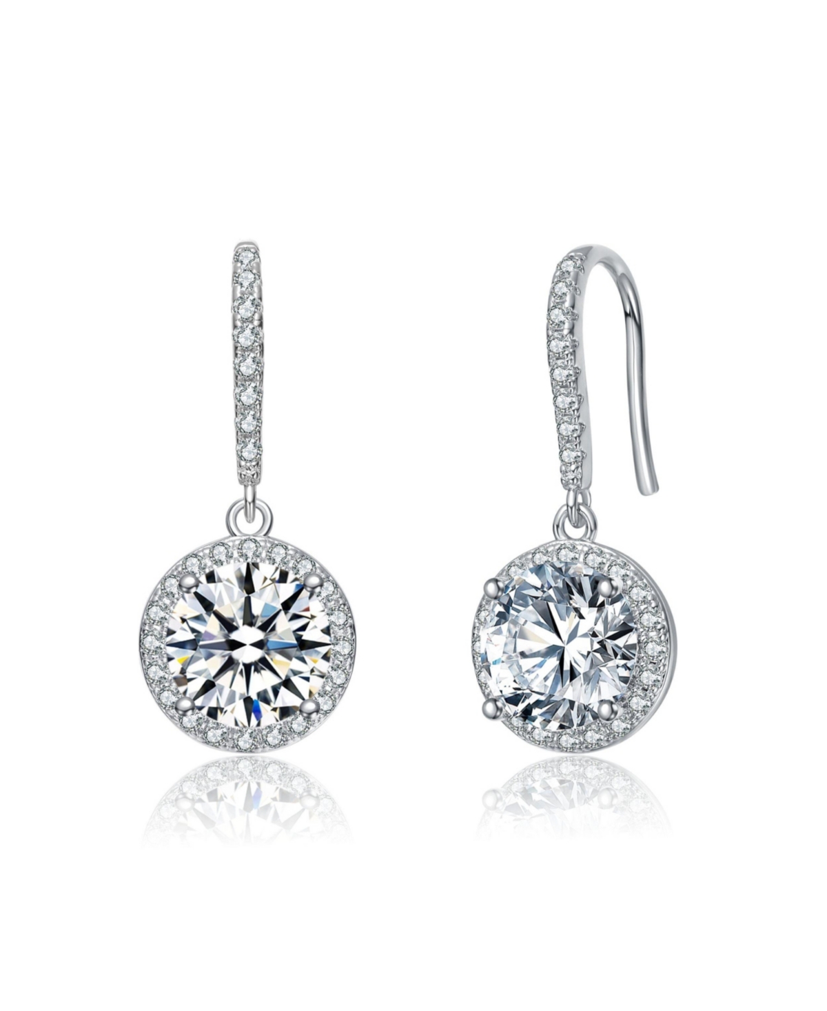 Click here for White Gold Plating with Clear Cubic Zirconia Halo... prices